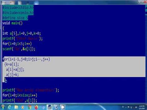 Reverse The Elements Of Actual Array In C YouTube