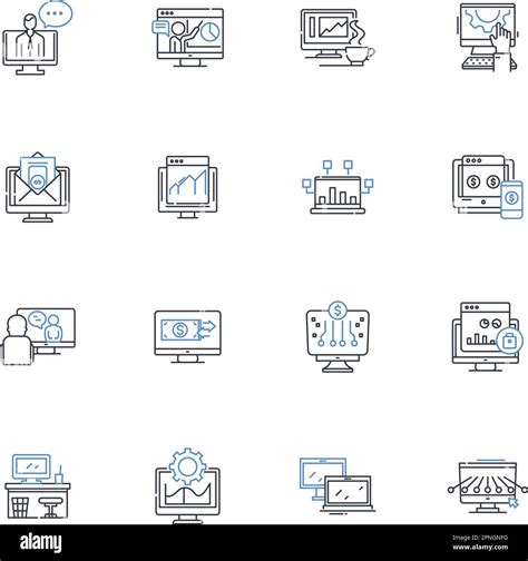 software engineering line icons collection programming development testing design