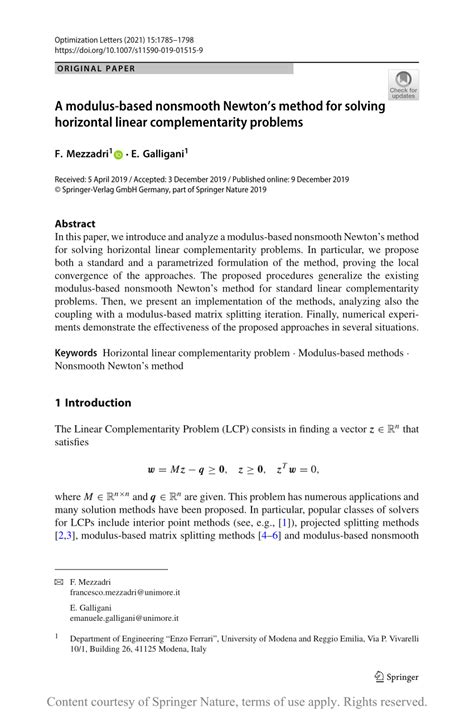 a modulus based nonsmooth newton s method for solving horizontal linear complementarity problems