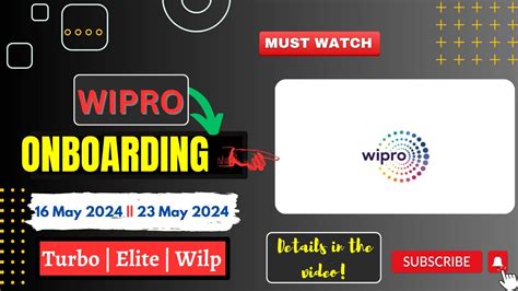 Wipro Onboarding Update Onboarding 16th 23rd May 2024 Turbo