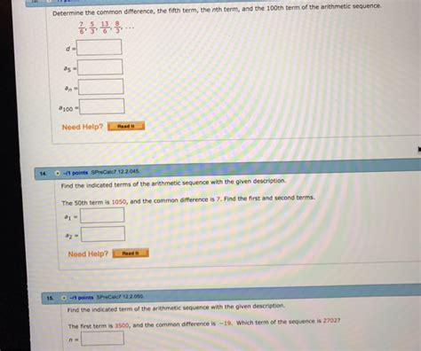 get answer determine the common difference the fifth term the nth term and transtutors