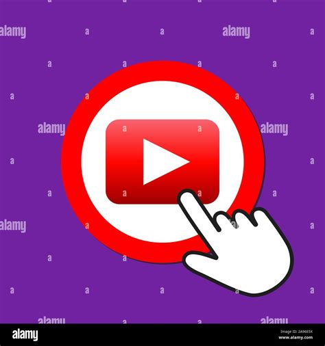 Play Button Icon Playing Video Concept Hand Mouse Cursor Clicks The