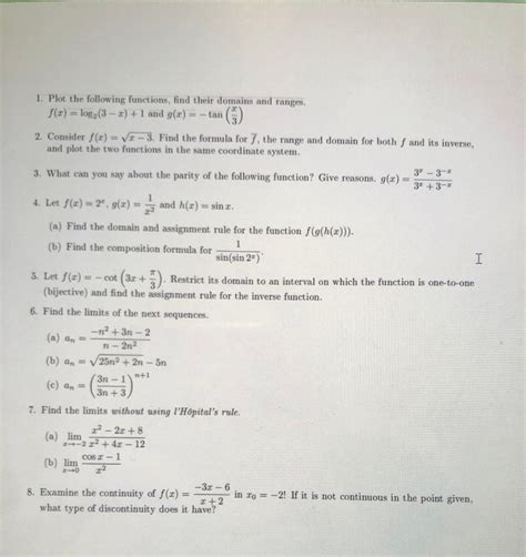 solved 1 plot the following functions find their domains