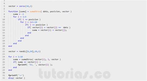 Funciones MatLab Elementos Vector Suma De Elementos Tutorias Co