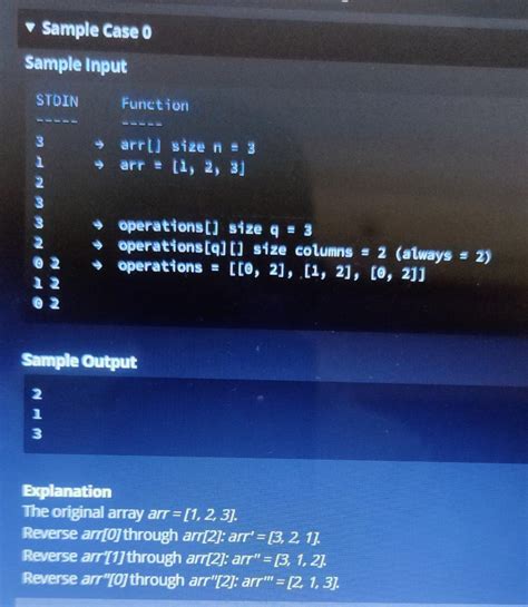 solved 5 reverse array queries for a given array of