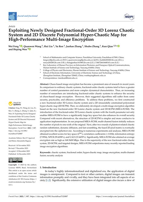pdf exploiting newly designed fractional order 3d lorenz chaotic system and 2d discrete