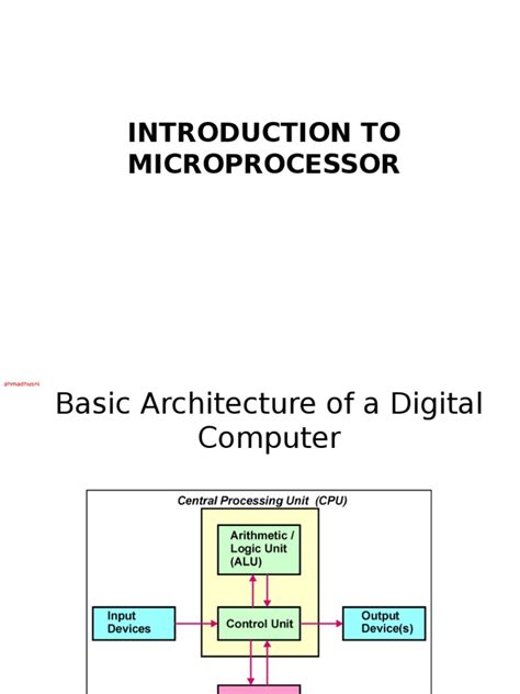 introduction to microprocessor central processing unit input output
