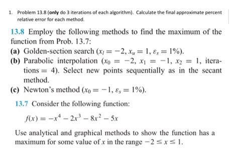1 problem 13 8 only do 3 iterations of each