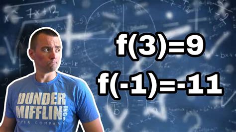 write a linear function f such that it has the indicated function values sketch the graph youtube