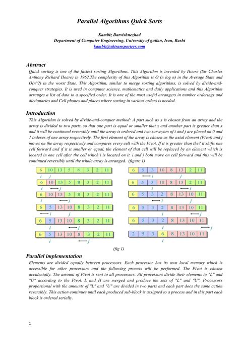 pdf parallel algorithms quick sort