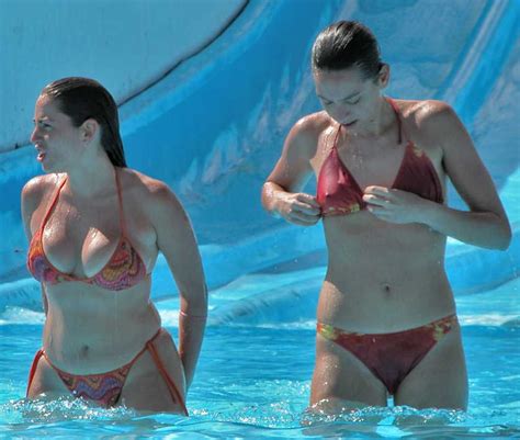Bikini Oops At Water Park Play Water Slide Creeper Hot 26 Min