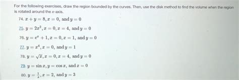 solved for the following exercises draw the region bounded