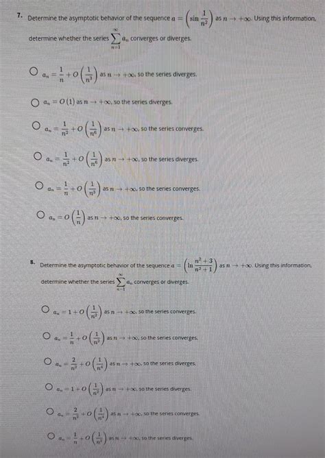 solved determine the asymptotic behavior of the sequence a