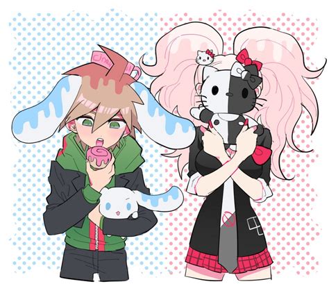Enoshima Junko Naegi Makoto Cinnamoroll And Hello Kitty Danganronpa And 3 More Drawn By