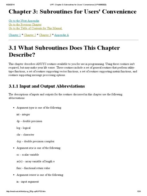 upf chapter 3 subroutines for users convenience up19980820 pdf parameter computer