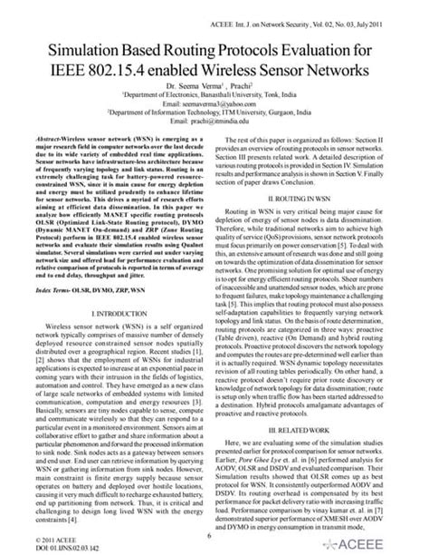 simulation based routing protocols evaluation for ieee 802 15 4 enabled wireless sensor networks