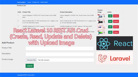 react laravel 10 rest api crud create read update and delete with upload image tutorial101