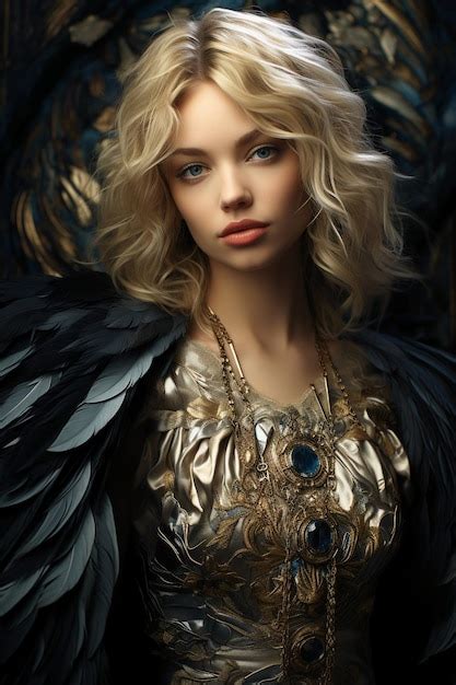 Premium Ai Image Beautiful Woman With Blond Hair And Blue Eyes Ai Generative