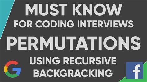 permutations must know for computer science interviews recursive backtracking algorithm youtube