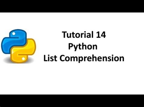 Tutorial 14 List Comprehension Using Python YouTube