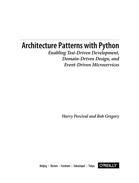 solution architecture patterns with python enabling test driven development domain driven