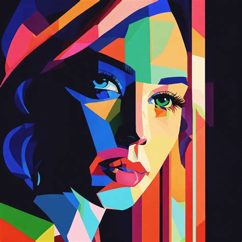 Lexica Simplified Abstract Illustration Of Close Up Portrait Of