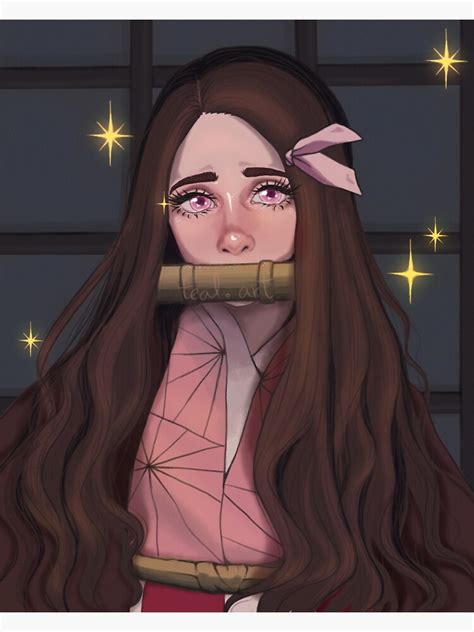 Nezuko Kimetsu No Yaiba Anime Fanart Demon Slayer Magnet By Tealart Redbubble