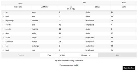 react table wrapper examples codesandbox