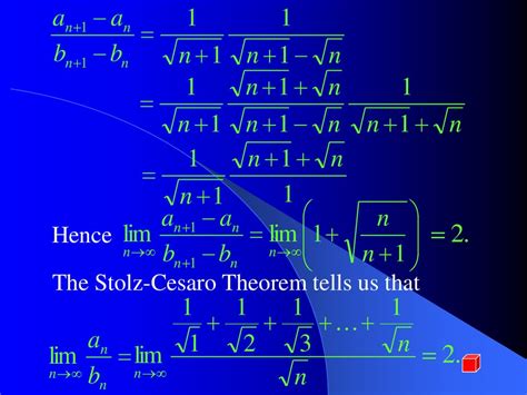 stolz cesaro theorem online presentation