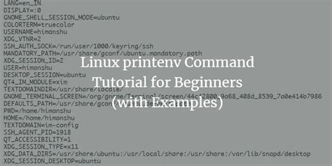 Linux Printenv Command Tutorial For Beginners With Examples