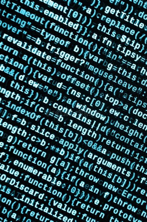 javascript functions variables objects monitor closeup of function source code stock image