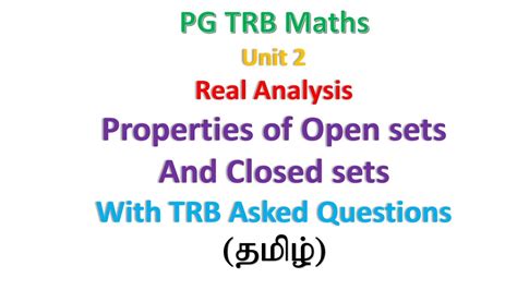 properties of open and closed sets trb maths youtube