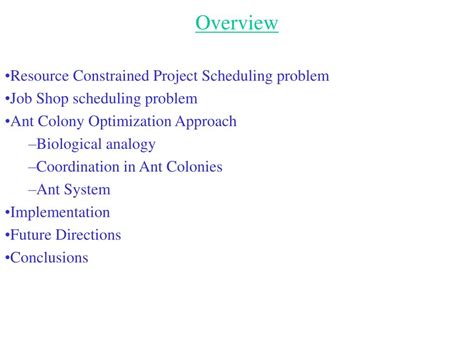 ppt resource constrained project scheduling problem powerpoint presentation id 157776
