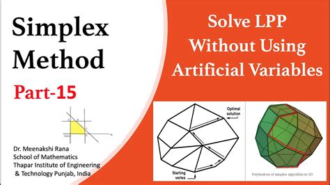 simplex method part 15 solving lpp without artificial variables youtube