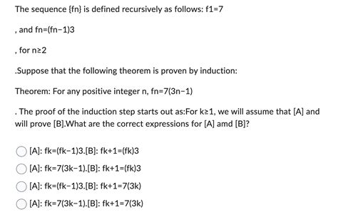 solved the sequence {fn} is defined recursively as follows