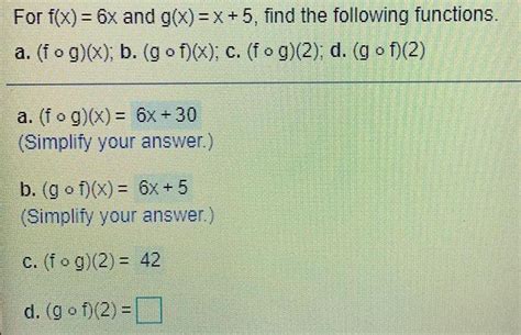 [answered] for f x 6x and g x x 5 find the following function math kunduz