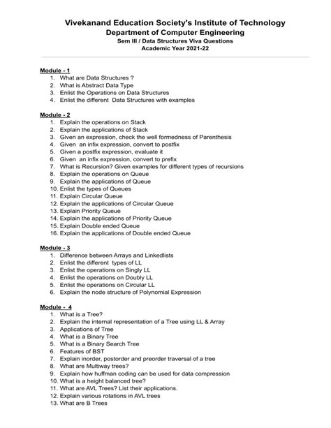 data structures viva questions