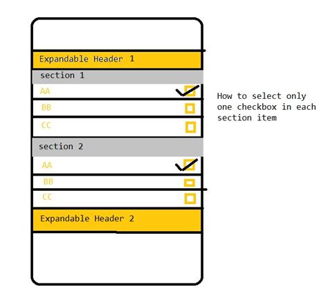 android how to select only one checkbox for each section item in hot sex picture