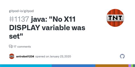 java no x11 display variable was set · issue 1137 · gitpod io gitpod · github