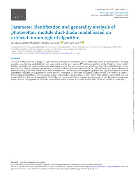 pdf parameter identification and generality analysis of photovoltaic module dual diode model