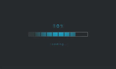 premium vector 80 percent futuristic dark blue progress loading bar loading bar process of