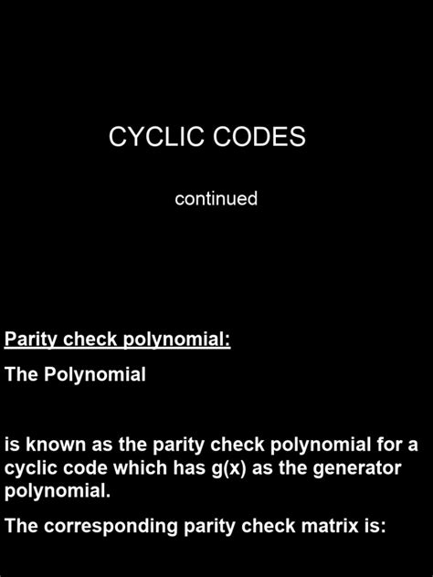 cyclic codes pdf algorithms abstract algebra