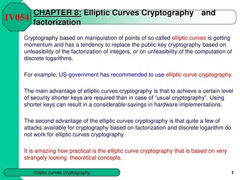chapter 8 elliptic curves cryptography and factorization ppt download