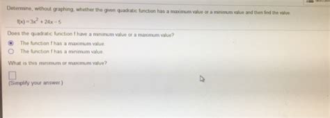 solved determine without graphing whether the given
