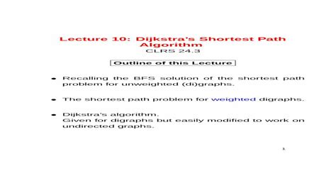lecture 10 dijkstra s shortest path algorithm [pdf document]