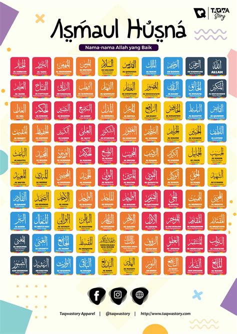 Poster Asmaul Husna Hd Asmaul Husna Vector Cdr Mbkaos Images And