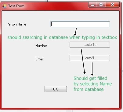 C Autofill Textboxes From Database Based On One Textbox Value