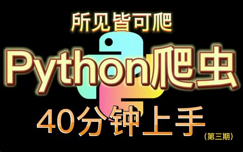 【python爬虫教程】40分钟上手python爬虫 零基础入门到精通教学（第三期） 哔哩哔哩 bilibili