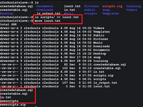 how to save linux terminal output to a file