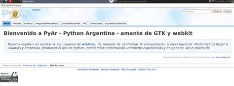 gtk webkit editor python argentina wiki